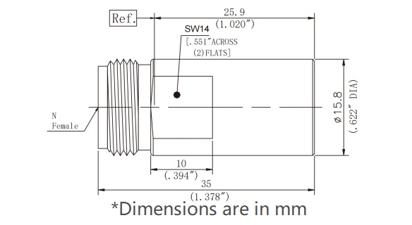 type n female terminator, n female termination, rf terminator, rf dummy ...